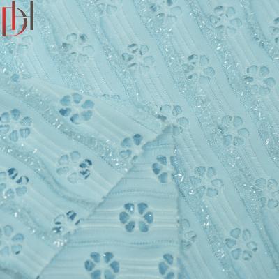 China 2026 Novel Fashion Clothing High ODM OEM Blue Flower Sequin Dress with 95% Polyester Knitted Fabric for sale