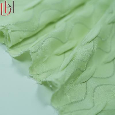 China Wholesale Custom Made Jacquard Fabric Diverse Mixed Fabric Genre Green Dress Fabric for sale