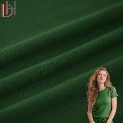 China Custom Ribbed T Shirt Fabric 95% Cotton 5% Spandex Fabric Clothing Knitted Fabric for sale