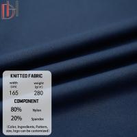China High Quality 280gsm Double-Sided Jersey Fabric 80% Nylon 20% Spandex Customizable Eco-Friendly Rib Sports Shirt Fabric for sale