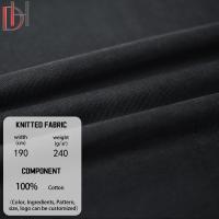 China 100% Combed Cotton Knitted Fabric 240gsm 190cm Wide For Heavyweight T-shirts & Casual Tops for sale