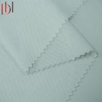 China 100% Polyester Textile Shirt Shirting Pocketing White Jacquard Rib Lightweight Customized Sport Fabric Factory for sale