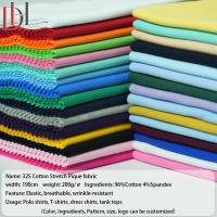 China High-End Summer Fashion Premium 200G/M Knitted 96% Cotton 4% Spandex Stretch Abrasion-Resistant Pique Fabric for sale