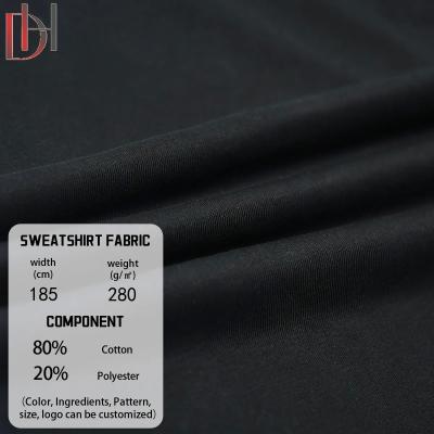 China Customized Medium Weight Knitting Polyester Shirt Uniform Twill Cotton Textile Sweatshirt Fabric for sale
