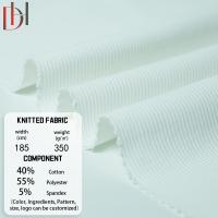 China Stretch Ribbed Knit Fabric with Vertical Stripe 40% Cotton 55% Polyester 5% Spandex 350 g/m² 185 cm Width for Hoodie Sweatshirt for sale