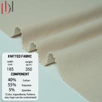 China Premium 40% Cotton 55% Polyester 5% Spandex Ribbed Knit Fabric 350 g/m² Elastic & Stretch for Hoodies for sale