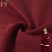 China Matte Textured Vertical Striped Cotton Poly Spandex Knit Fabric for Autumn Winter Casual Wear Outfits for sale