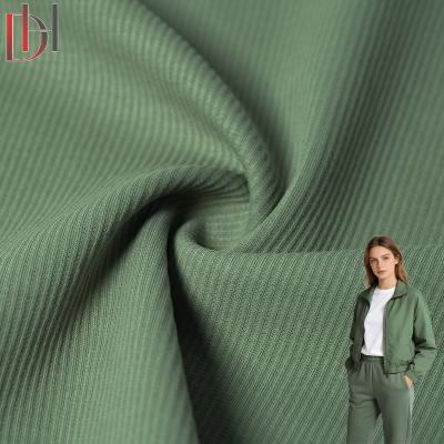 China 350 g/m² Wrinkle-Resistant Elastic & Stretch Ribbed Knit Hoodie Fabric with Vertical Stripe for sale