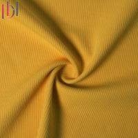 China Solid Color Vertical Striped Knit Fabric 350gsm 40%Cotton 55% plyester 5% Spandex Blended Fabric for Bulk Order Garment Manufacturing for sale