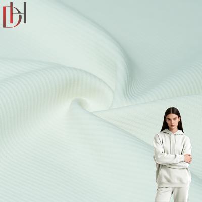 China Custom 350 g/m² Ribbed Knit Hoodie Fabric with 185 cm Width and 40% Cotton Blend for sale