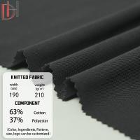 China Wholesale Breathable Double Pique Fabric 63% Cotton 37% Polyester 210gsm For Garment Factories for sale