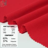 China Breathable Pique Knitted Fabric For Casual T‑Shirts Cotton Poly Blend Garment Textile for sale