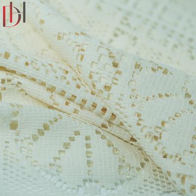 China Breathable 100% Polyester Geometric Jacquard Mesh Fabric For Fashion Resort Wear & Fashion Layering for sale