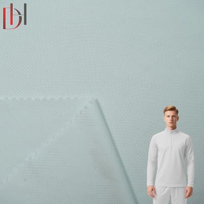 China 100% Polyester 170GSM Low MOQ Jacquard Mesh Knit Fabric Custom Color For New Sportswear Brand Trial for sale
