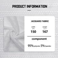 China 95% Polyester 5% Spandex Smooth Hand Stretchy Jacquard Mesh Knitted Fabric For Slim Summer Fashion Tops for sale
