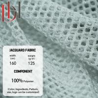 China 160cm 125gsm Lightweight 100% Polyester Diamond Mesh Jacquard Knitted Fabric For Ladies Fashion Apparel for sale