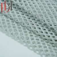 China Soft Semi Sheer Diamond Jacquard Mesh Fabric For Women Fashion Layer for sale