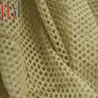 China 125gsm Lightweight 100% Polyester Open Diamond Mesh Jacquard Knit Fabric For Summer Fashion Apparel for sale