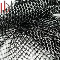 China 156gsm 100% Polyester Jacquard Mesh Fabric Textured Material For Fashion Hollow Overshirts for sale
