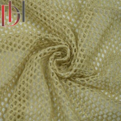China 125gsm Lightweight 100% Polyester Open Diamond Mesh Jacquard Knit Fabric For Summer Fashion Apparel for sale