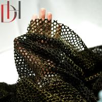China Delicate Diamond Openwork Jacquard Mesh Knit Fabric For Womens Fashion Accent Design for sale