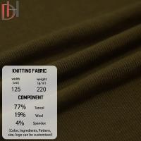 China Soft Rib Knit Fabric 220GSM Lyocell Wool 2x2 Ribbed Jersey Smooth Hand Feel Knit for Everyday Tops for sale