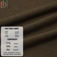 China Winter Base Layer Knit Fabric Lyocell Wool 2x2 Rib 220GSM Warm Breathable Stretch Fabric for Cold Weather Layering for sale