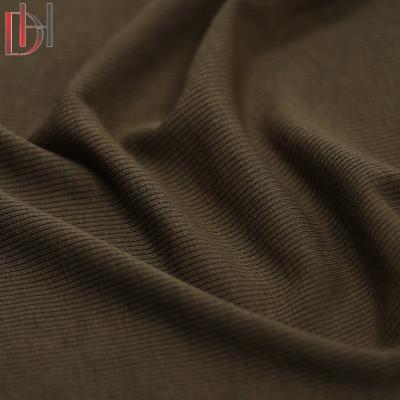 China Rib Knit Fabric for Cuffs Collars and Waistbands 2x2 Rib 220GSM Lyocell Wool Stretch Trim Fabric Supplier for sale