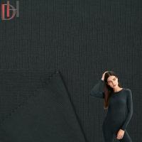 China Tencel Wool 2×2 Rib Knit Fabric, Fine Uniform Rib Texture, High Quality Knit Material for sale