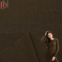 China Rib Knit Fabric for Cuffs Collars and Waistbands 2x2 Rib 220GSM Lyocell Wool Stretch Trim Fabric Supplier for sale