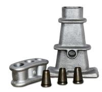 China 12.7mm Post Tension Steel Prestressed Concrete Sleeves Flat Anchor Head And Wedge for sale