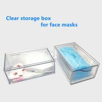 China 21.5cm PMMA Household Storage Bins Extra Large Plastic Storage Containers With Lids For Face Masks for sale