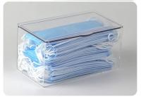 China 21.5cm PMMA Household Storage Bins Extra Large Plastic Storage Containers With Lids For Face Masks for sale