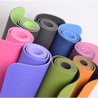 China 183cm TPE Yoga Workout Mats Suede Printed Eco Friendly 10mm Gym Mat Pilates for sale