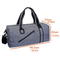 China 465mm Lightweight Round Gym And Computer Bag With Shoe Compartment Sport Duffle for sale