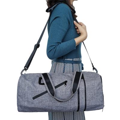 China 465mm Lightweight Round Gym And Computer Bag With Shoe Compartment Sport Duffle for sale