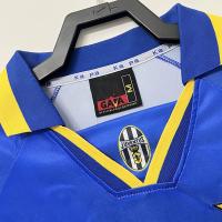 China Blue Retro Soccer Jerseys V Neck Quick Dry Football Shirt for sale