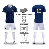 China Quick Dry Custom Team Jersey Breathable LightWeight Striped Soccer Shirt for sale