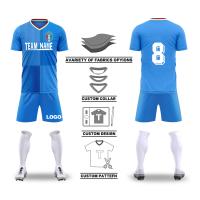 China Soft Custom Team Jersey Breathable Moisture Wicking Stretching Football Player Shirt for sale