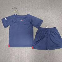 China Royal Blue Premium Fabric Kids Soccer Jerseys Customizable Soccer Uniforms for sale