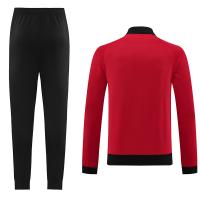China Red Soccer Team Tracksuits Set Polyester Football Training Set for sale