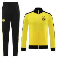 China Yellow Old Football Tracksuits Set Embroidered Printing Football Training Suit for sale