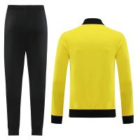 China Yellow Old Football Tracksuits Set Embroidered Printing Football Training Suit for sale