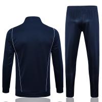 China Blue Football Training Tracksuit Jacquard Soccer Training Kit Set for sale