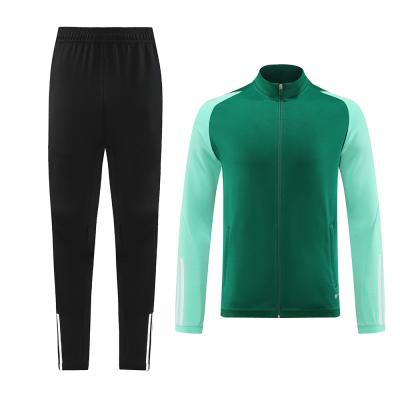 China Green Football Training Tracksuit AJ07 Jacket Set for sale