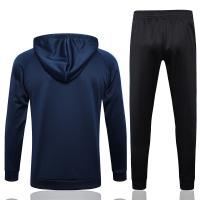 China Long Drawstring Football Training Tracksuit Sky Blue Jacket Set for sale