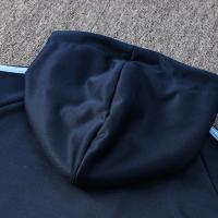 China Long Drawstring Football Training Tracksuit Sky Blue Jacket Set for sale