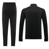 China Training Retro Football Tracksuits Black Full Zip Soccer Training Set for sale