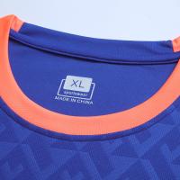 China Casual Custom Plain Soccer Jerseys Breathable Blue White Orange Football Jersey Set for sale
