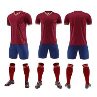 China Men Blue Plain Soccer Jersey Football Uniform Set Breathable Quick Drying for sale